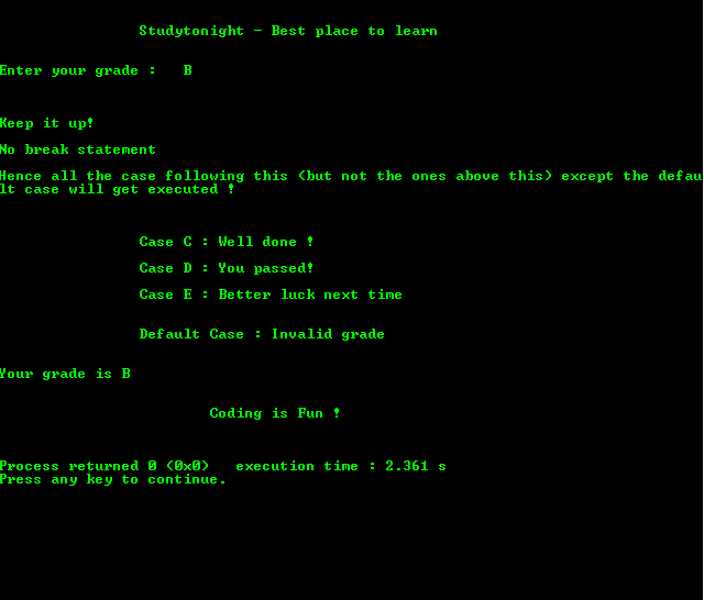Program for Switch Case with and without break statement | C Programs ... Program for Switch Case with and without break statement | C Programs ...