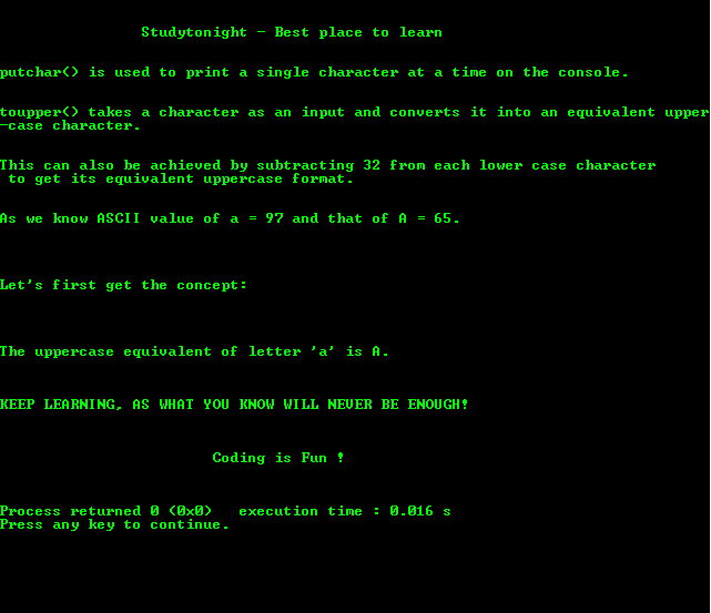 C Program To Convert Characters To Uppercase Using The Toupper Function C Programs 9415