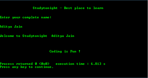 Program to show usage of gets() function in C | C Programs | Studytonight